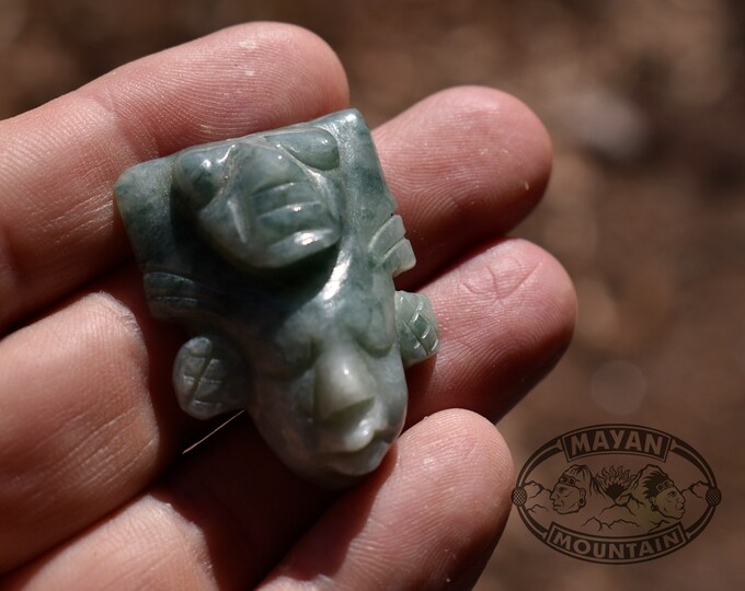 Mayan BURIAL MASK // Maya Face // JADEITE Jade // Necklace Pendant ...