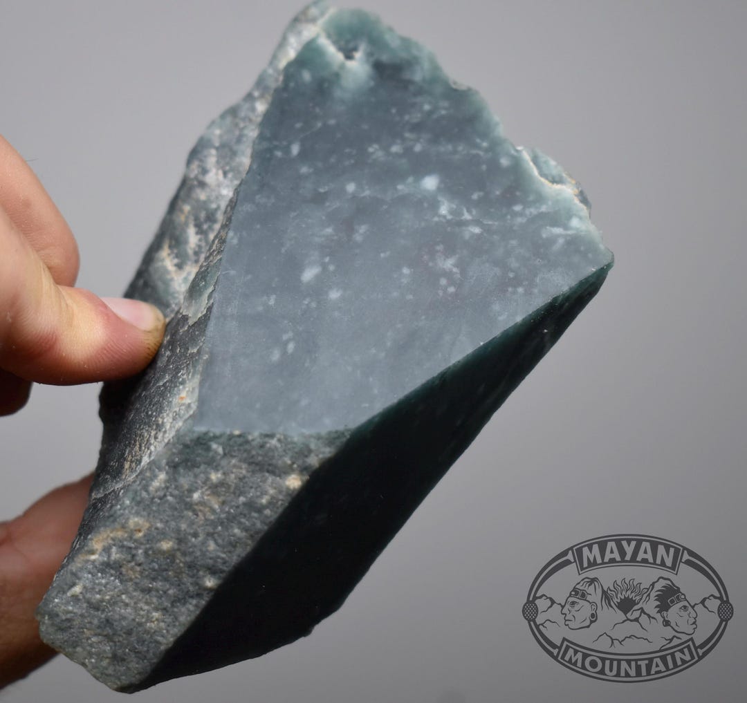 DARK SNOWY BLUE // Jade Chunk // Translucent Blue Jadeite Jade ...