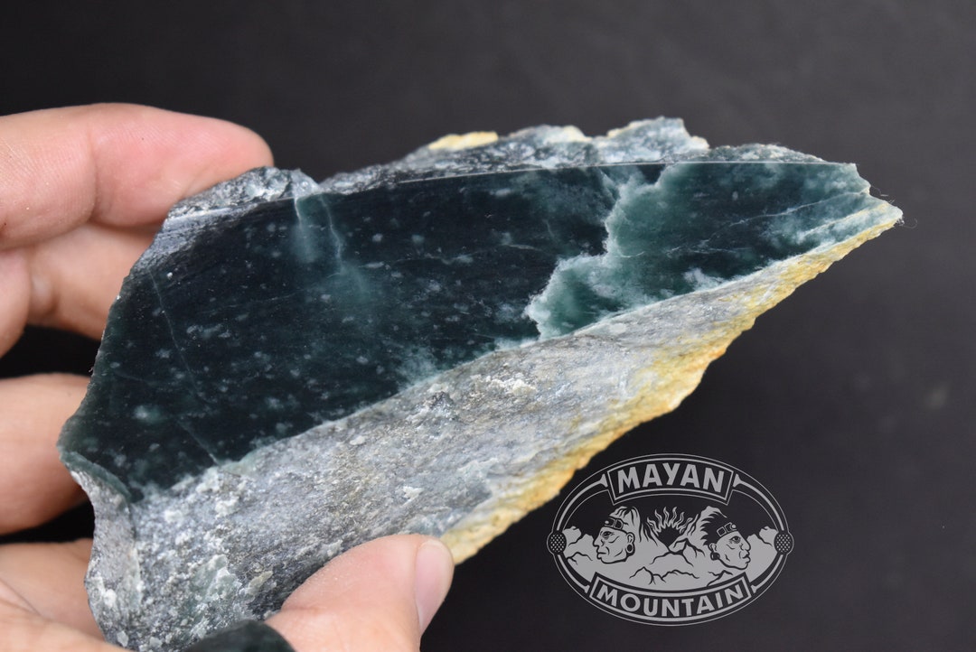 SUPER DARK Princesa BLUE // Rough Jadeite Jade // Guatemalan Guatemala ...