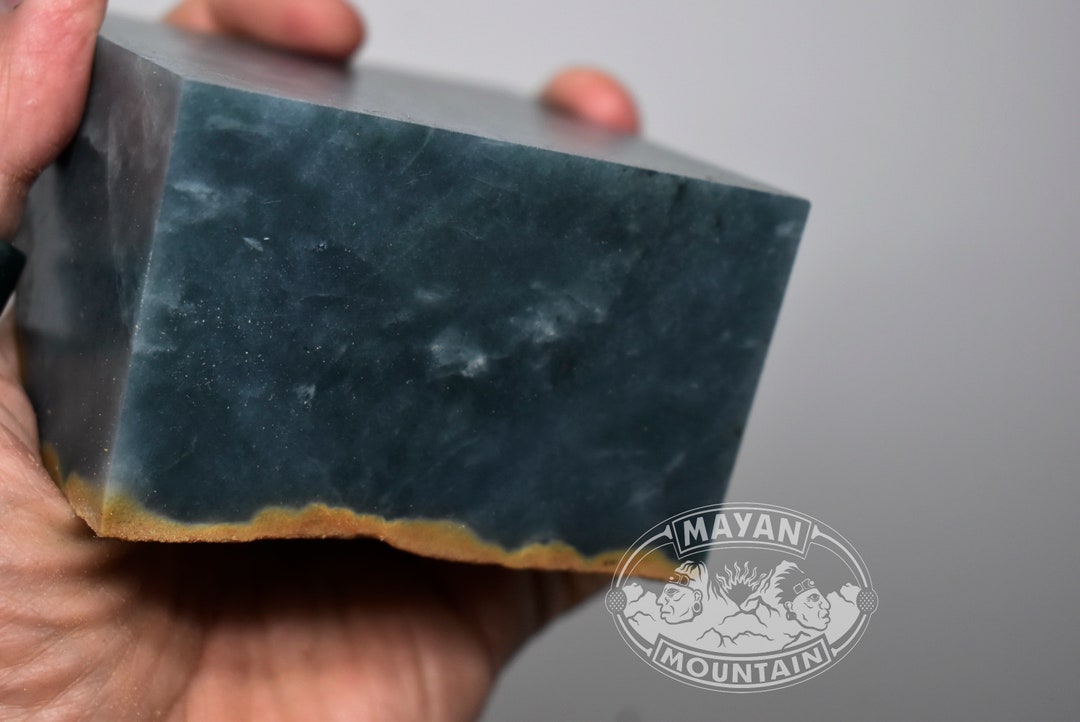 LARGE CUT BLOCK // Rough Blue Jadeite Jade // Guatemalan Guatemala ...