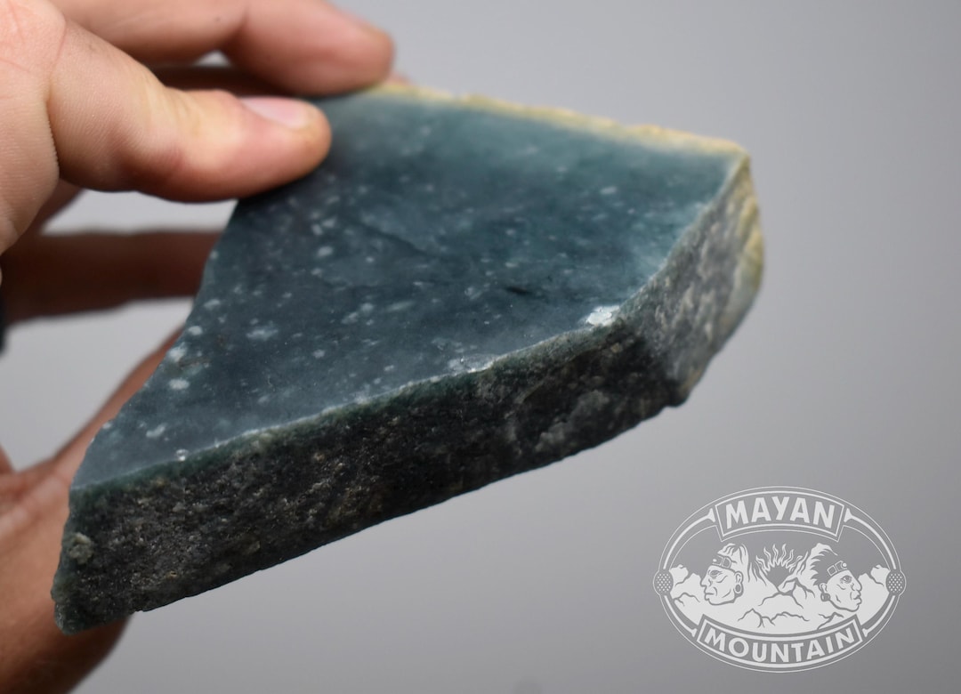 DARK SNOWY BLUE // Jade Slab // Translucent Blue Jadeite Jade ...
