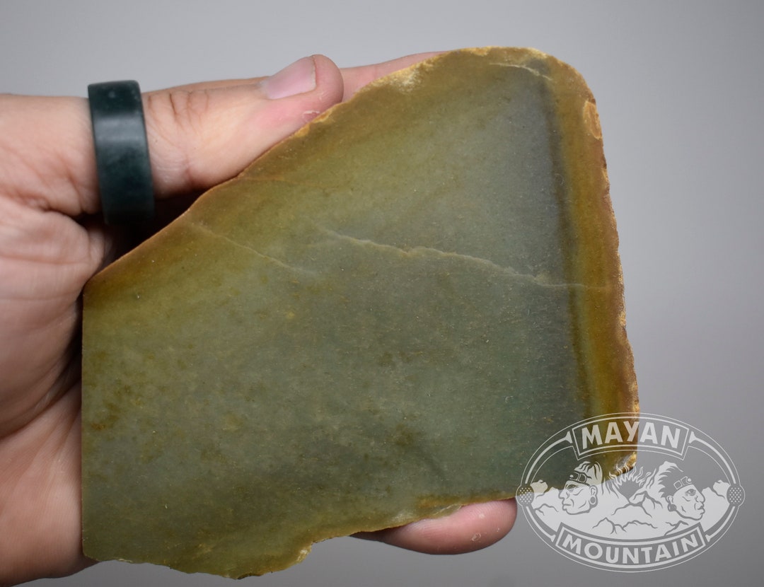 GREENISH ORANGE // Guatemalan Jadeite Jade Rough Slab // Guatemala ...
