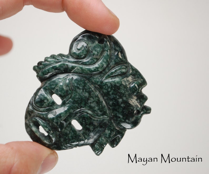 Mayan BURIAL MASK // Maya Face // JADEITE Jade // Necklace - Etsy