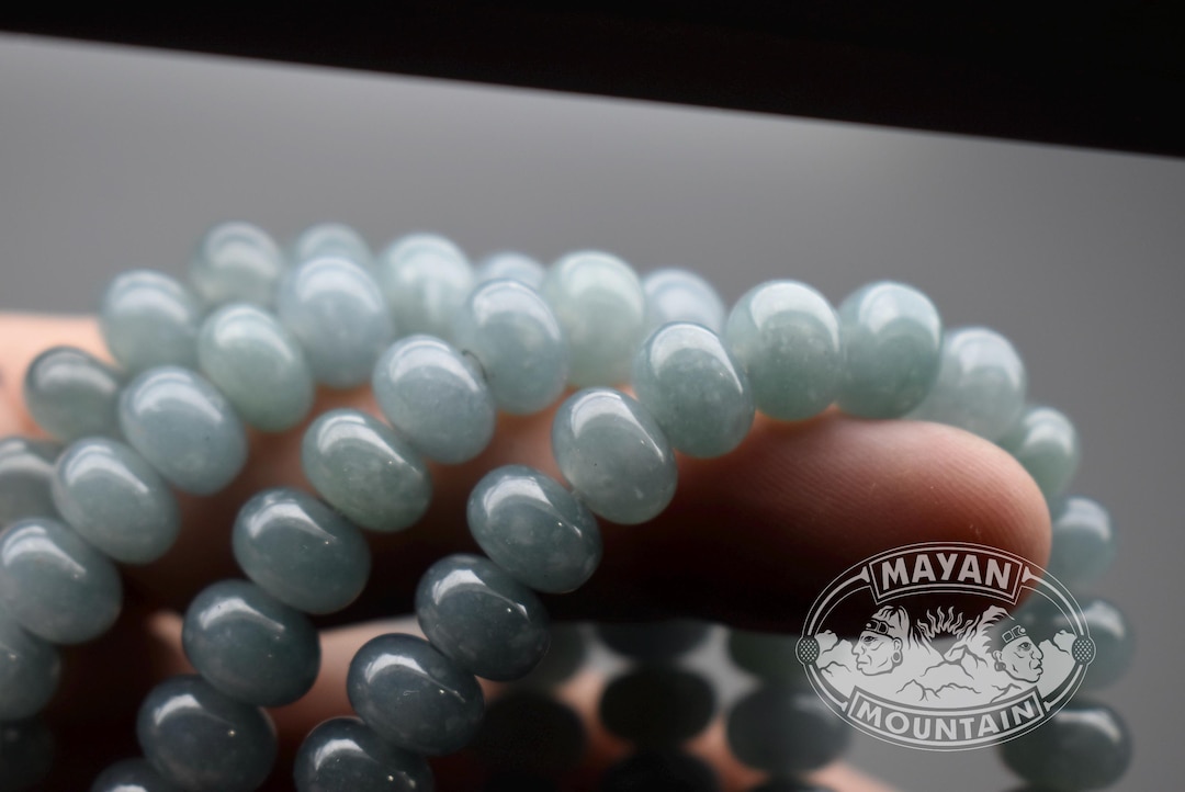 New Large LIGHT WATERY BLUE // Guatemalan Jadeite Jade // Lot of Ten ...