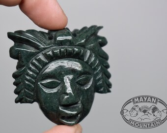 Mayan BURIAL MASK // Maya Face // JADEITE Jade // Necklace Pendant ...