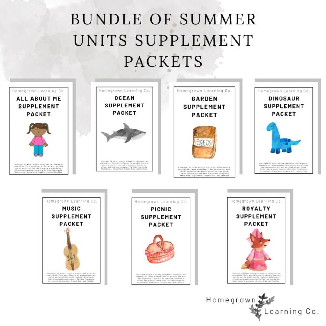 BUNDLE of Summer Supplement Packets (pre-k/kindergarten) - Etsy