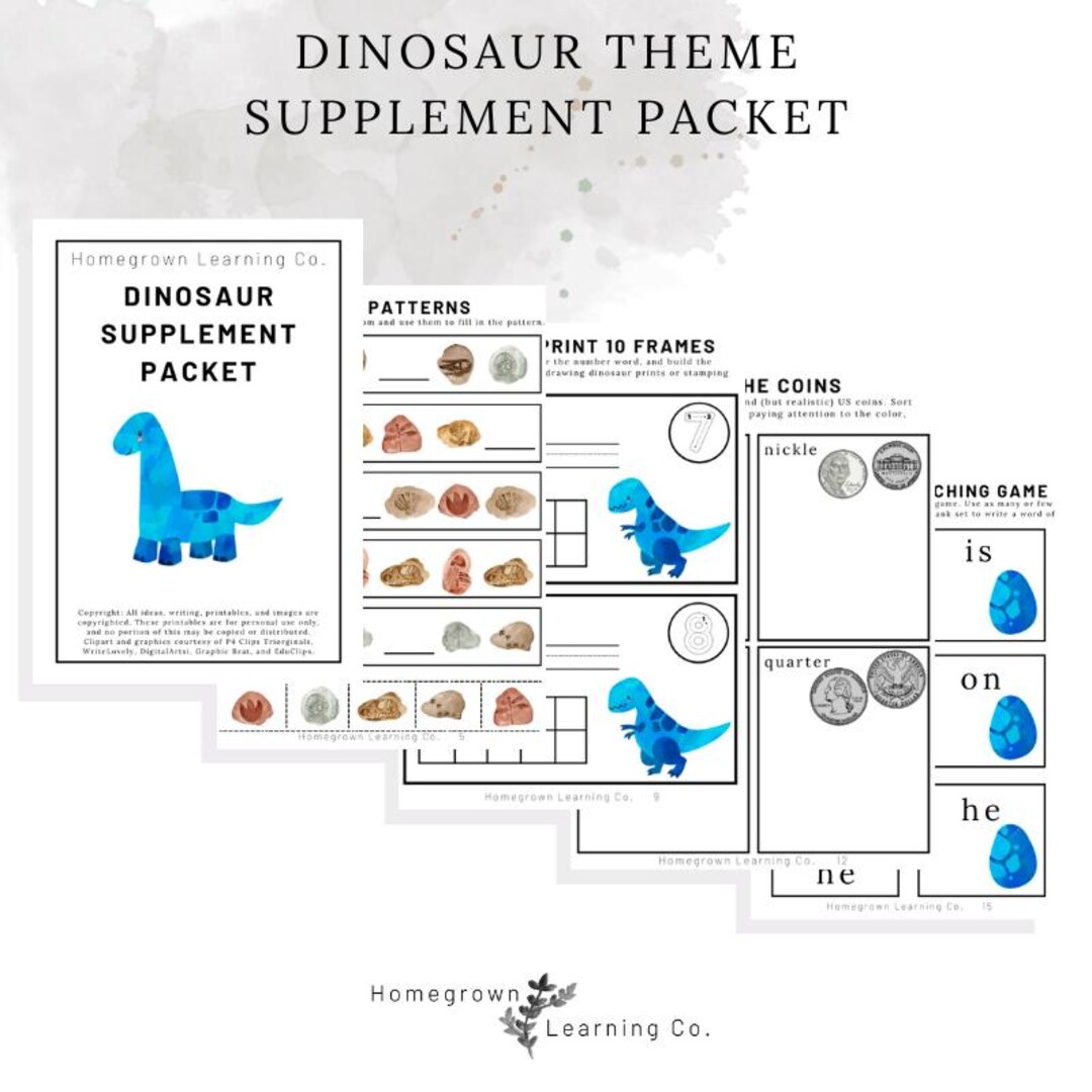 Dinosaur Supplement Packet (pre-k/kindergarten) - Etsy