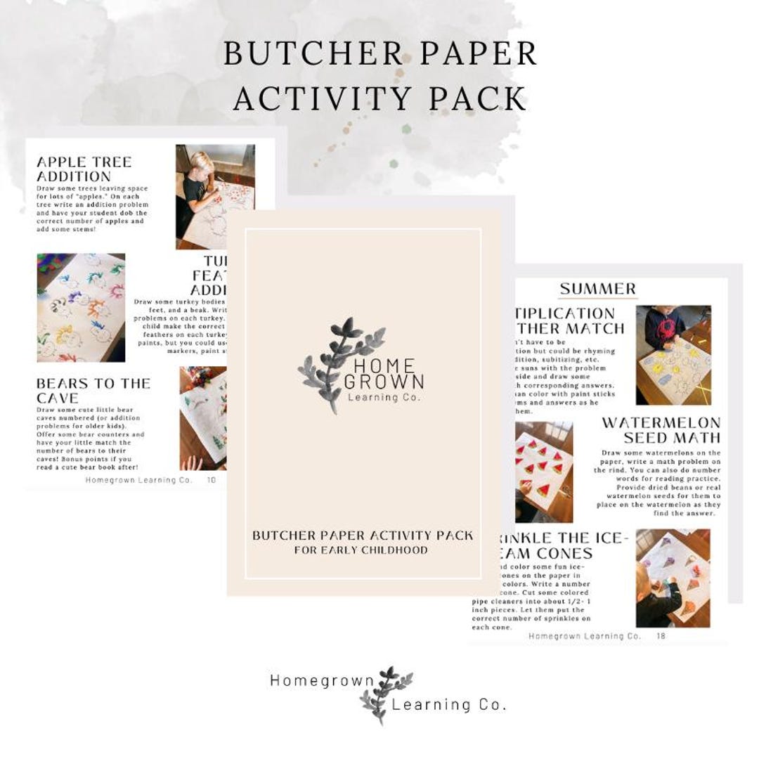 Butcher Paper Activity Pack - Etsy