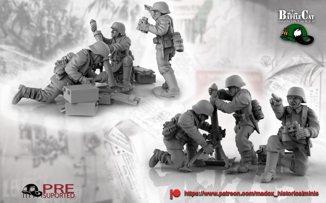 German Luftwaffe Medium Mortar Squad for 28mm WW2 Wargaming - Etsy