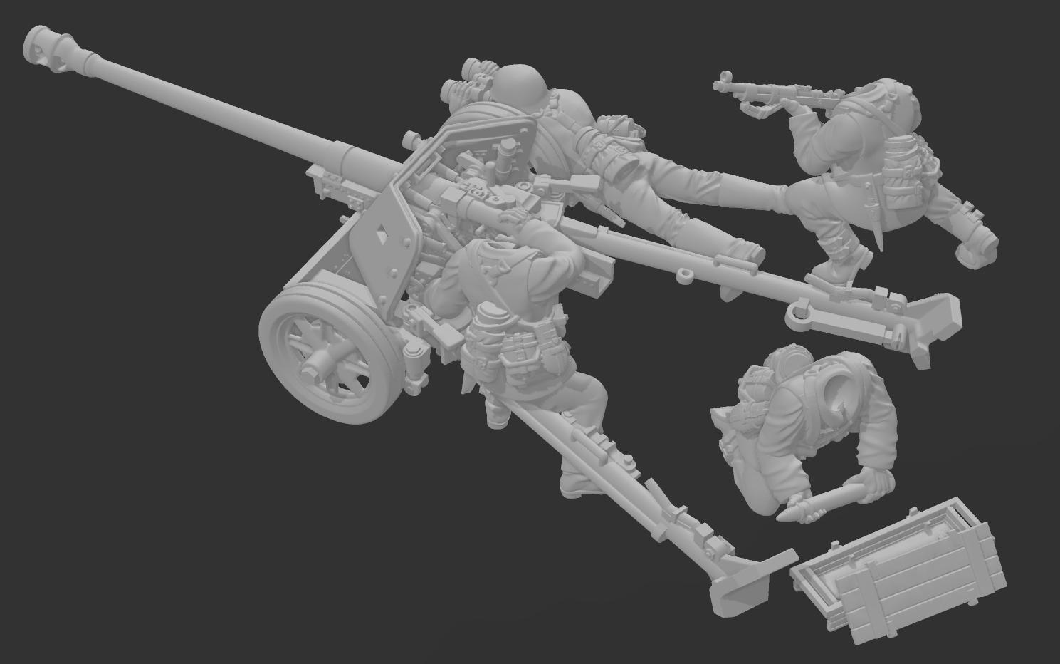 German Luftwaffe PAK 40 Artillery Squad for 28mm WW2 Wargaming - Etsy