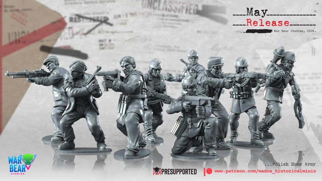 Polish Home Army Partisans (armia Krajowa) AK Squad for 28mm WW2 ...