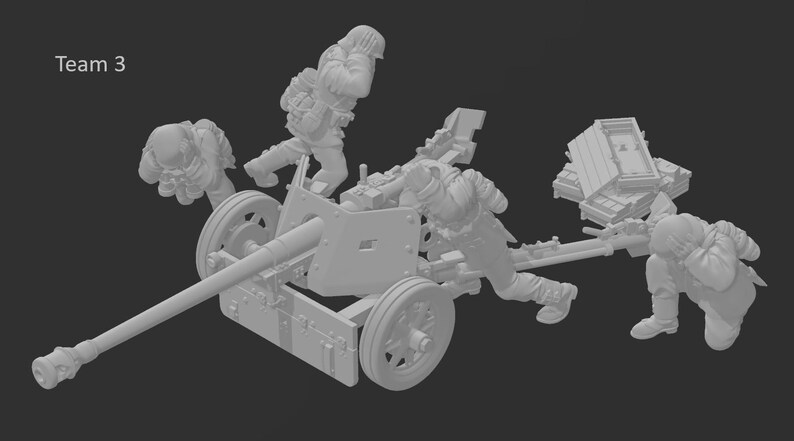 German Luftwaffe PAK 40 Artillery Squad for 28mm WW2 Wargaming - Etsy