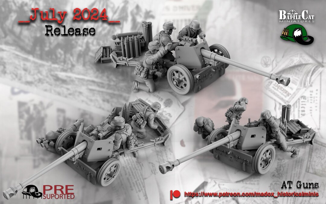 German Luftwaffe PAK 40 Artillery Squad for 28mm WW2 Wargaming - Etsy