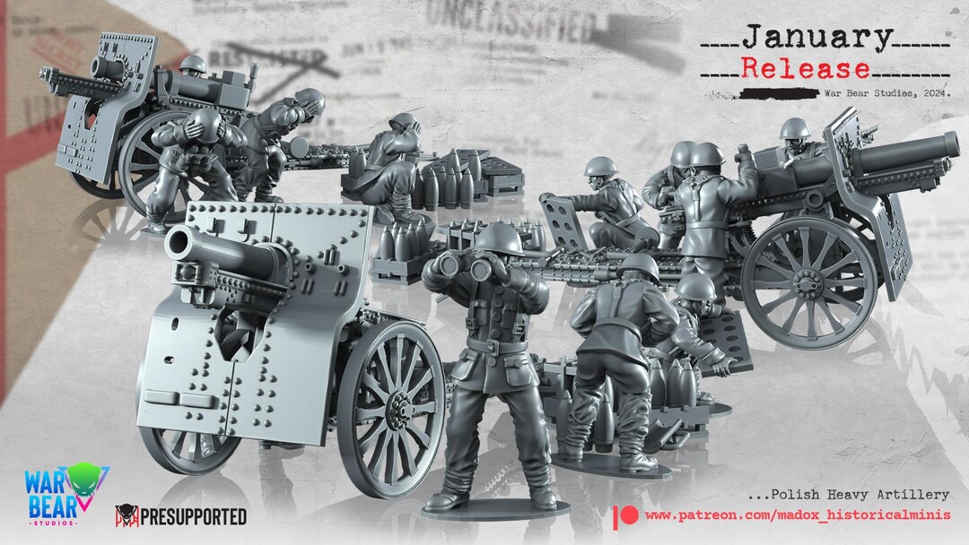 Polish Heavy Artillery Howitzer for 28mm WW2 Wargaming - Etsy
