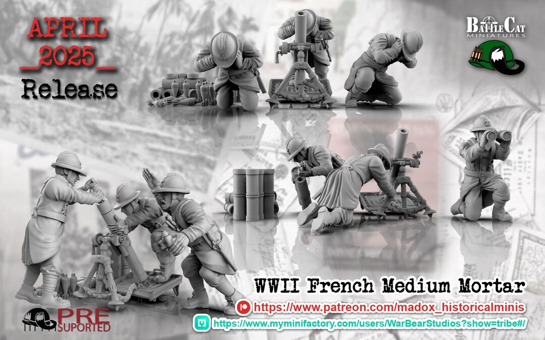 French Medium Mortar Squad for 28mm WW2 Wargaming - Etsy
