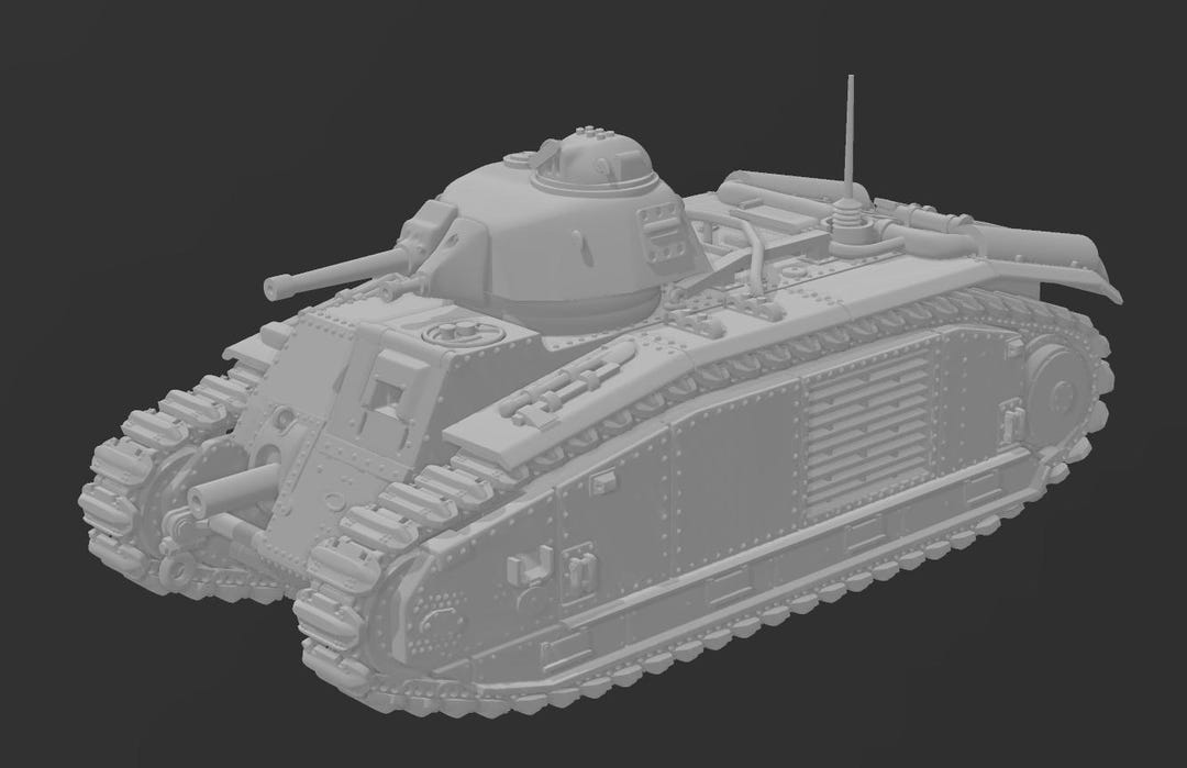 French Char B1 Bis Tank for 28mm WW2 Wargaming - Etsy