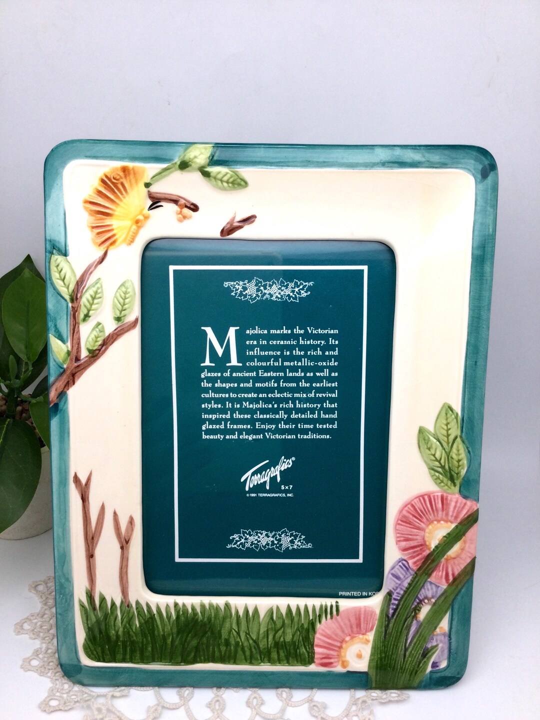 Vintage Terragraphics Victorian Majolica Inspired Porcelain Rectangle ...