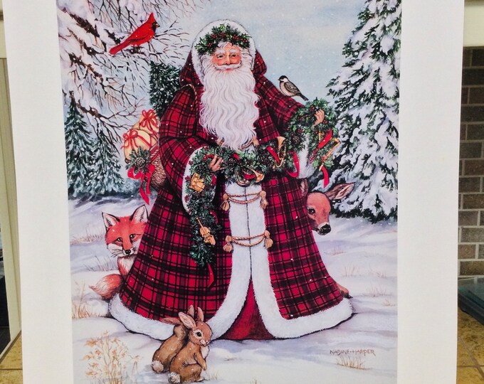 Vintage Nadine Harper Old World Santa Claus Father Christmas Litho ...