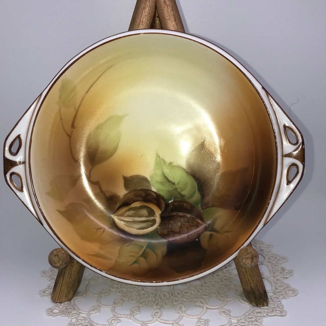 Vintage Morimura Brothers Noritake Hand Painted Open Handled Nut Candy ...