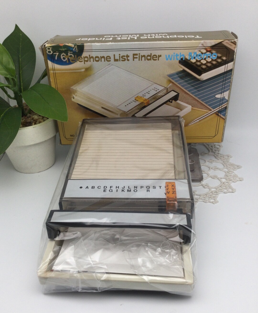Vintage Retro Telephone List Finder With Memo, Mid Century, Flip Top ...