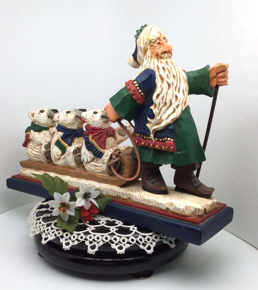 Vintage David Frykman Portfolio Santa Pulling Sleigh With 3 Bear ...