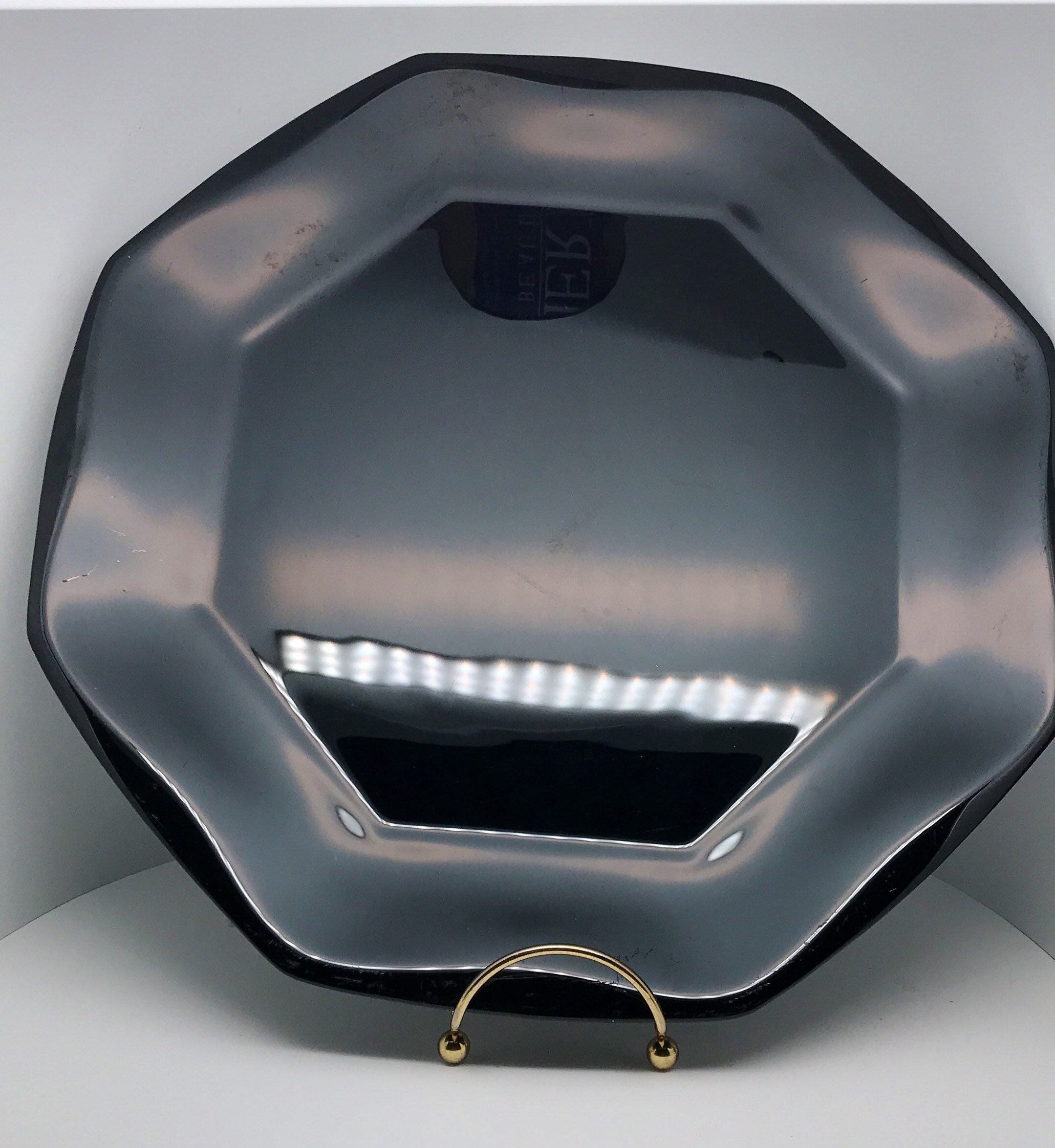 Vintage Arcoroc Octime Octagon Black Glass Large Serving Dish - Etsy