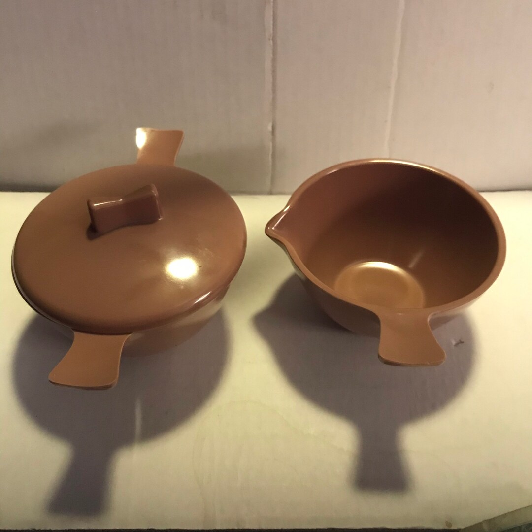 Vintage Mid Century Mod Marcrest Melmac Brown/mocha Sugar Creamer With ...