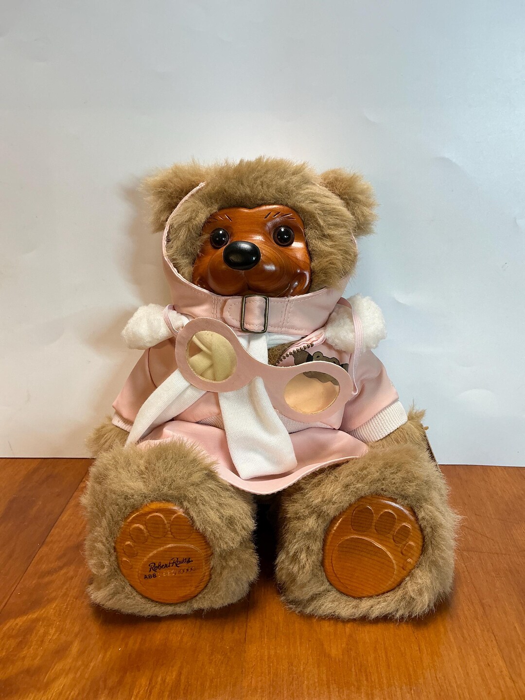 Vintage Robert Raikes Amelia Bear Doll, Wooden Face, Flying High ...