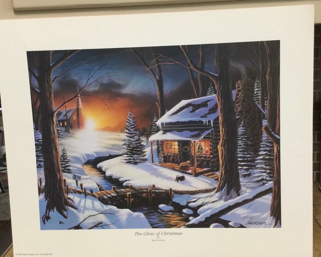 Vintage Ron Iverson Litho Print the Glow of Christmas, Not Matted or ...