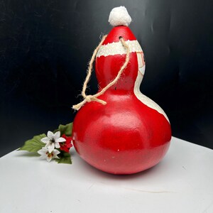 Vintage Hand Painted Jolly Red Santa Clause Father Christmas Gourd ...