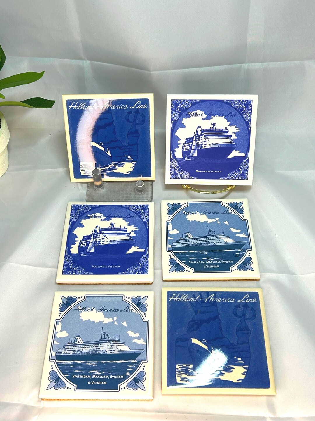 Vintage Holland America Line Cruise Ships and Neptune Blue Delft ...