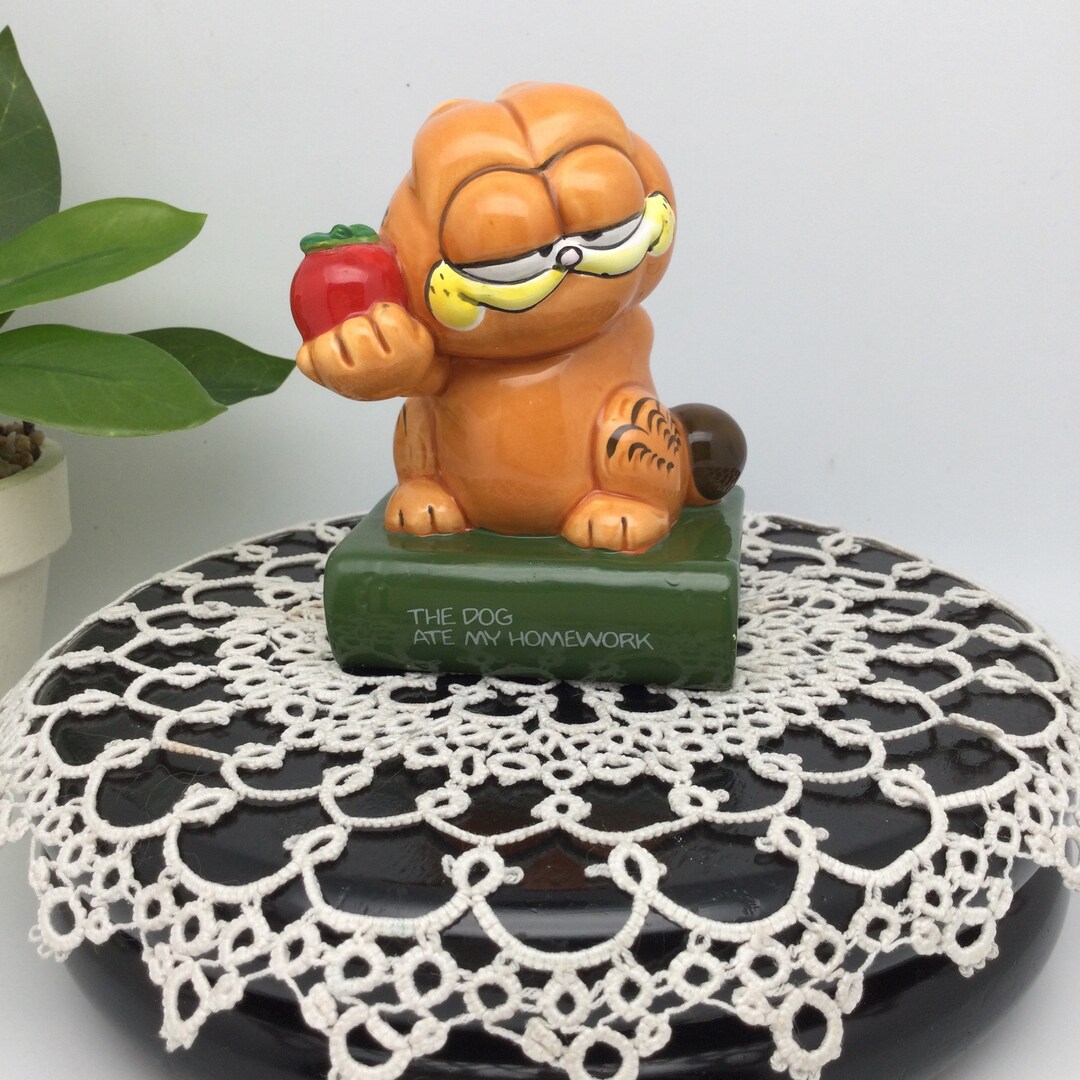 Vintage 1981 Enesco Ceramic Garfield the Dog Figurine “the Dog Ate My ...