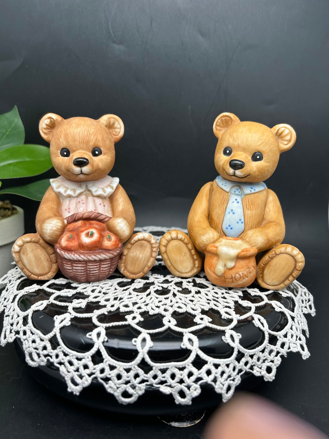 Vintage HOMCO Porcelain Bear Figurines, Harvest Bears, Set of 2 - Etsy