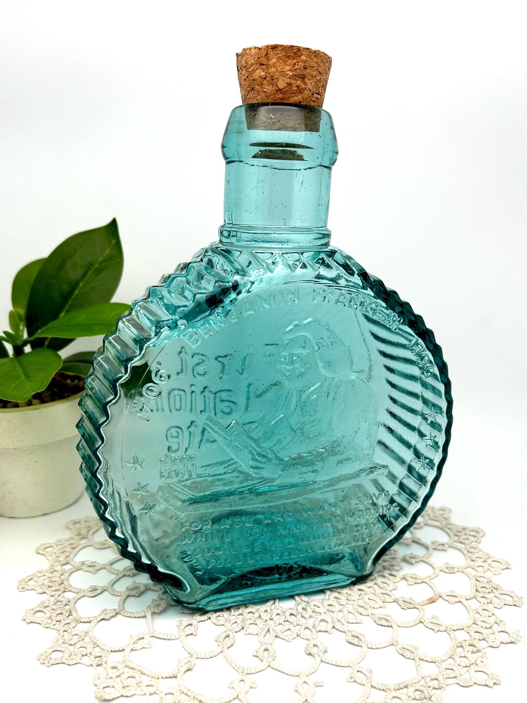 Vintage Clevenger Bros. Glassworks Benjamin Franklin Kite Mouth Blown ...