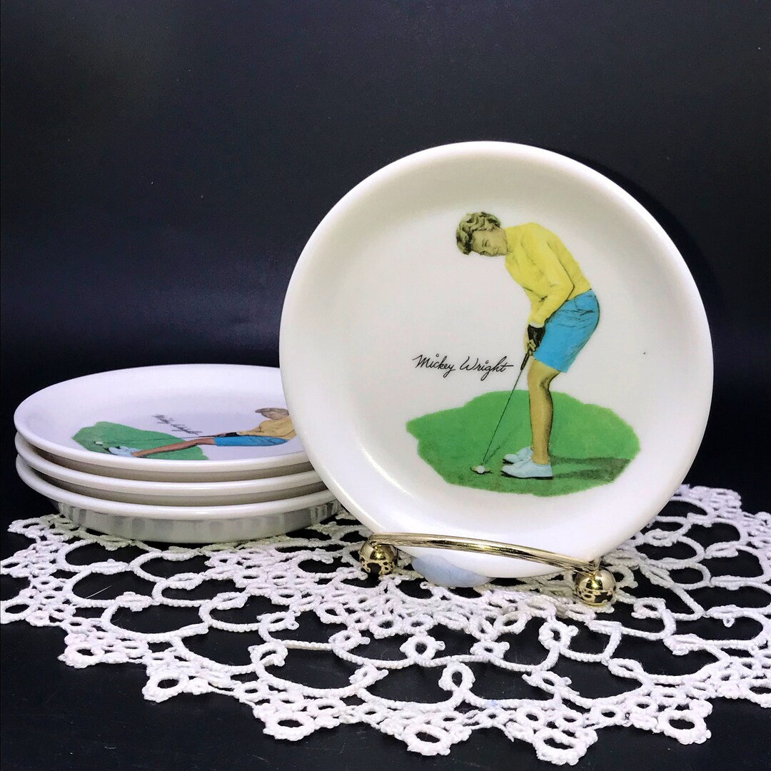 Vintage Wilson Golf Themed Melamine Coasters Set of 4, Mickey Wright ...