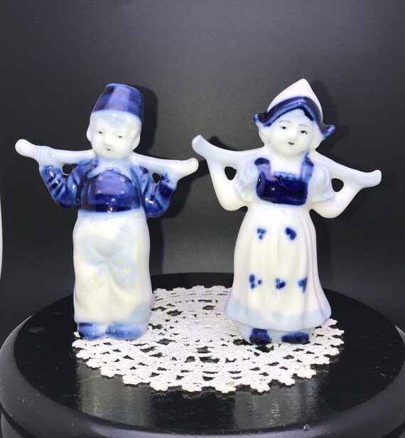 Vintage Pair of Blue and White Porcelain Dutch Boy and Girl - Etsy