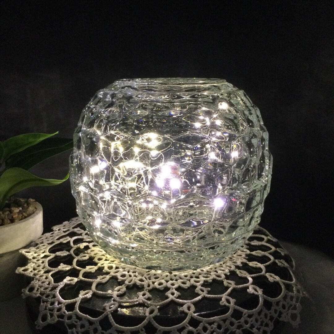 HOMCO Fairy Lamp Clear Class Tea Light Votive Candle Holder Vintage 2 ...