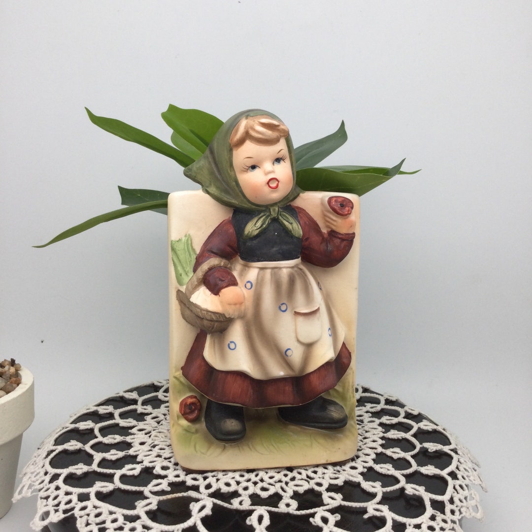 Vintage Relpo Ceramic Girl Planter, Hummel Style #2026 - Etsy