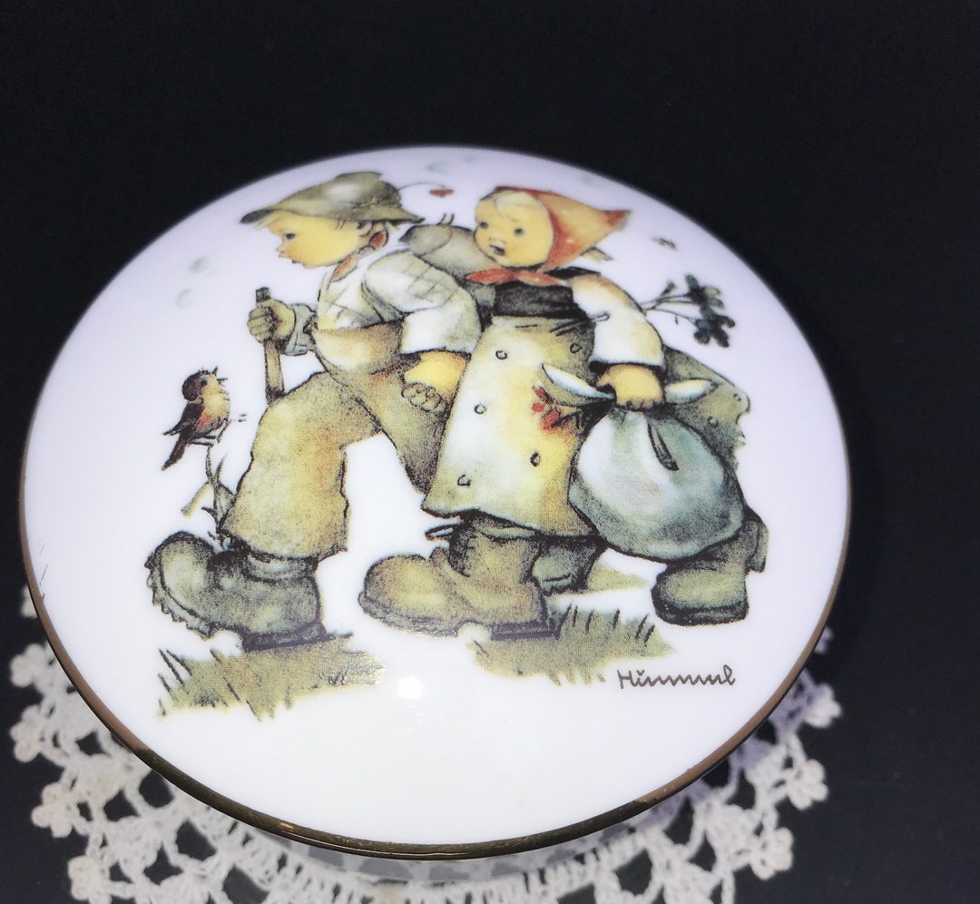 Vintage M.J. Hummel “hansel and Gretel” Gold Accent Porcelain Covered ...