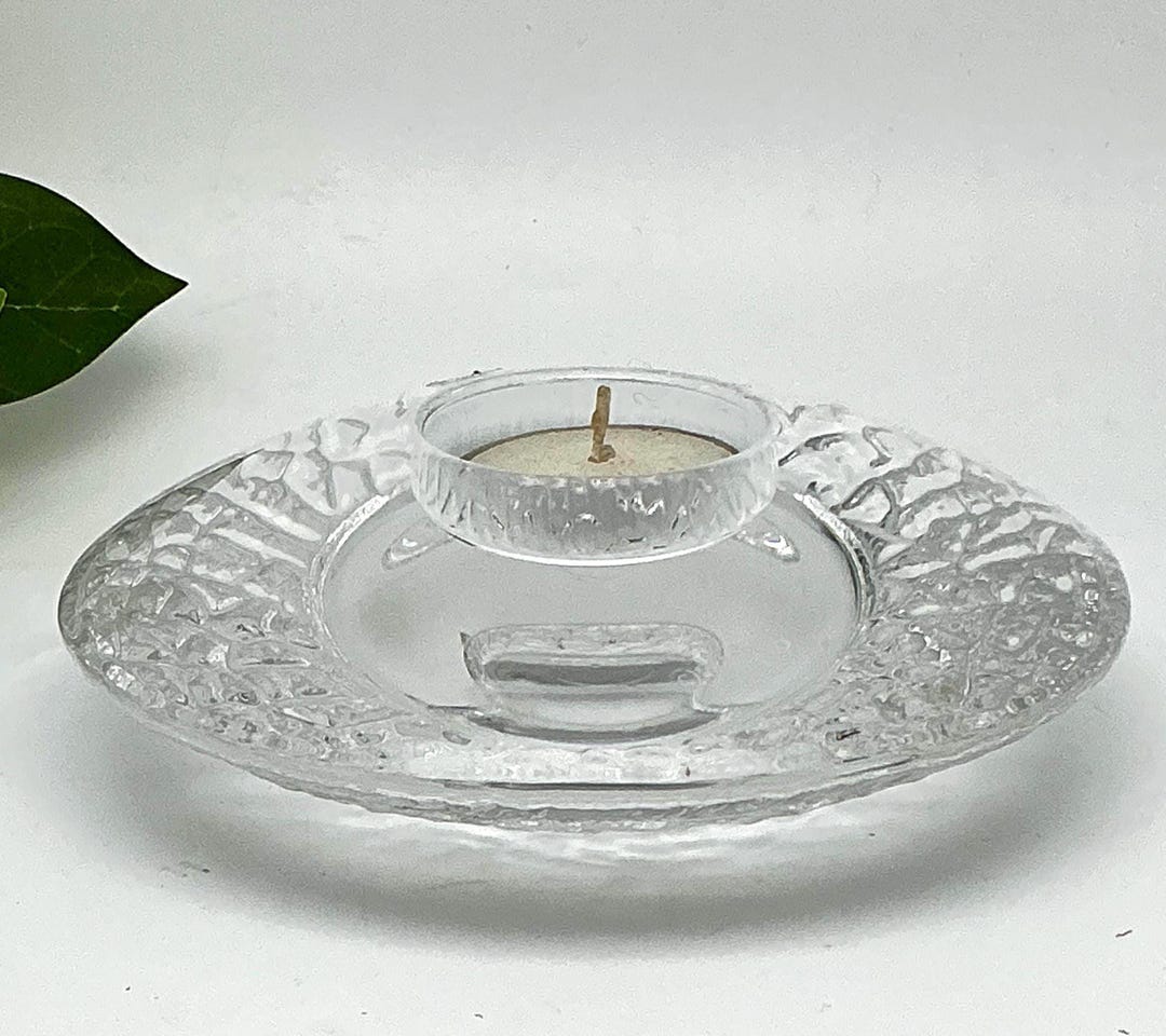 Vintage Orrefors Crystal Glass Discus Tea Light Votive Candle Holder ...