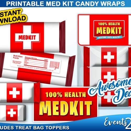 Gamer Med Kit 1.3 Oz Chip Printable Labels INSTANT DOWNLOAD | Etsy