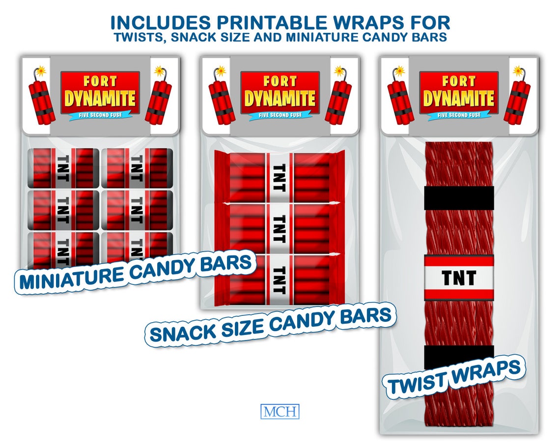 Gamer Dynamite TNT Candy Bar Wrapper Labels Treat Bag Party - Etsy