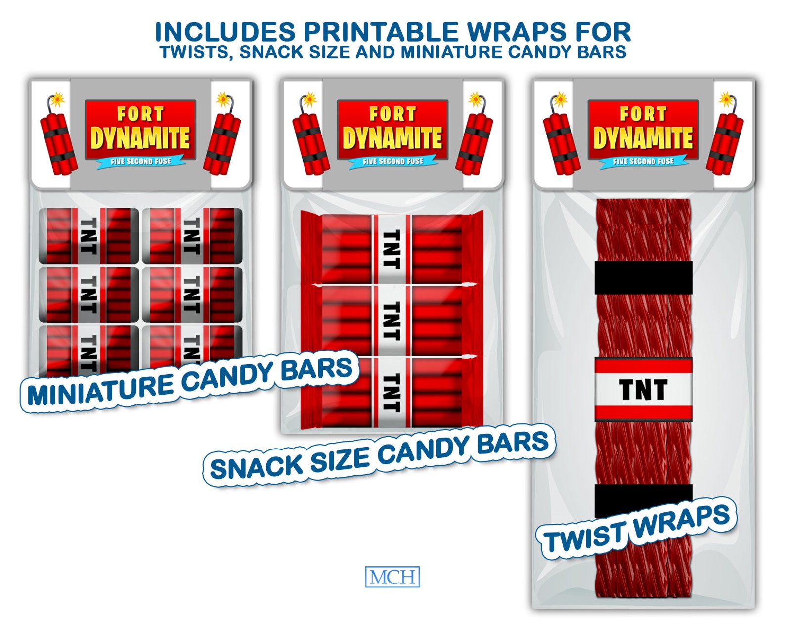 Gamer Dynamite TNT Candy Bar Wrapper Labels Treat Bag Party - Etsy