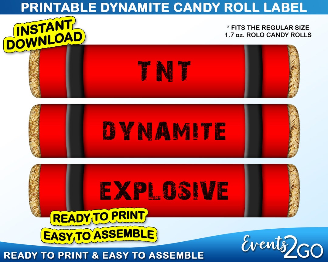 Gamer Dynamite TNT Candy Bar Roll Wrapper Labels, Treat Party Favor ...