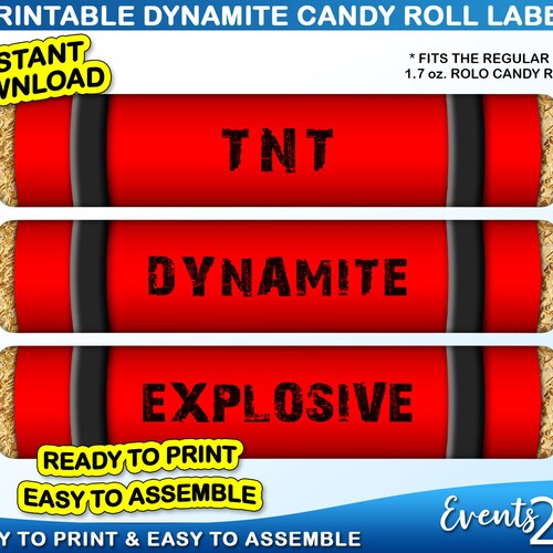 Gamer Dynamite TNT Candy Bar Roll Wrapper Labels Treat Party - Etsy