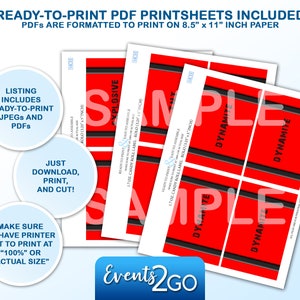 Gamer Dynamite TNT Candy Bar Roll Wrapper Labels, Treat Party Favor ...