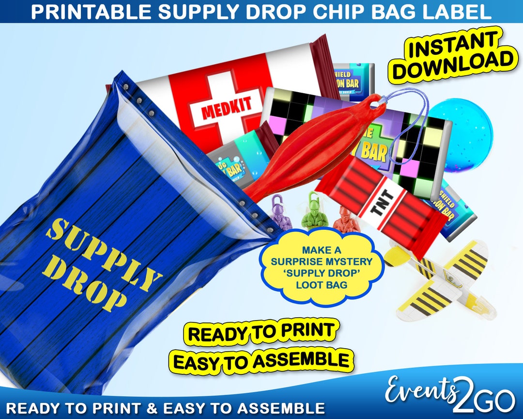 Gamer Drop Crate Chip Bag, Mystery Blind Loot Goody, Party Favor Blue ...