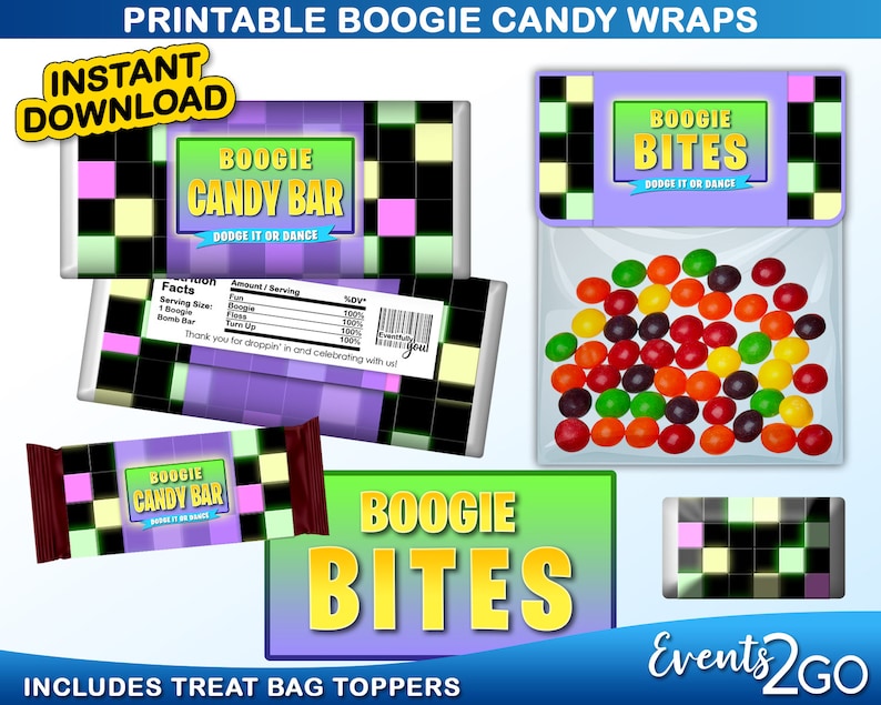 Gamer Boogie Candy Bar Wrapper Labels Treat Bag Party Favors - Etsy