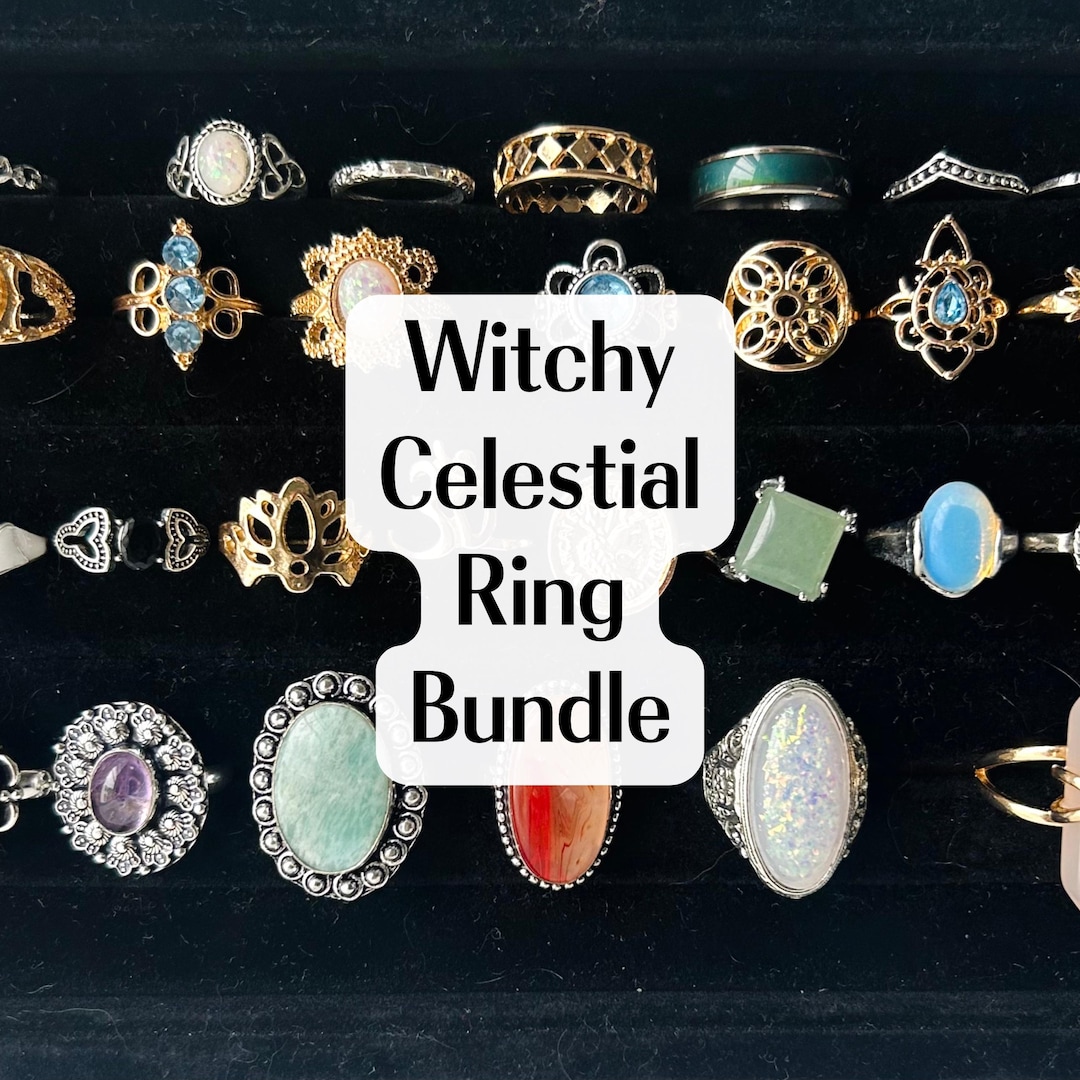 Witchy Ring Bundle – Celestial Rings, Crystal Rings, Spiritual Jewelry ...