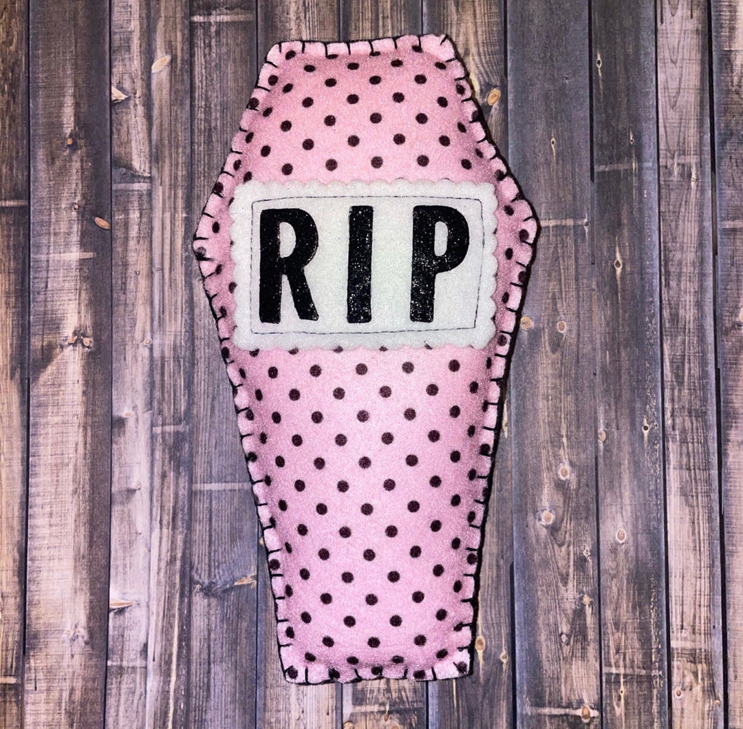 Pink Halloween RIP Felt Coffin Home Decor - Etsy